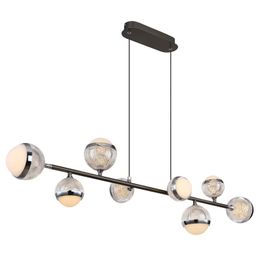 Globo LIGHTING LED Pendelleuchte &raquo;UNTSY&laquo; LED-Modul 1 Stk. H&auml;ngelampe/H&auml;ngeleuchte/Wohnzimmer/Esstisch/elegant silber 8, H: 120cm, 1 Stk.
