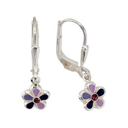 Jobo Damen Paar Ohrh&auml;nger "Kinderohrrnge Lila Blume 21 mm", Silber 925 (Sterlingsilber), silber, Silber 925 (Sterlingsilber), Ohrringe, 925 Silber