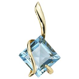 Jobo Damen Kettenanh&auml;nger "Anh&auml;nger eckig 19,8 mm", Gelbgold 375, gelb, Gelbgold 375, Schmuckanh&auml;nger, 9 Karat 375 Gold mit Edeltopas