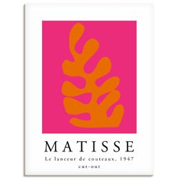 Wandbild Artland, B:60cm H:80cm, orange, Leinwand, Wohnzimmer, Bilder, "Matisse der Messerwerfer - orange", als Alubild, Leinwandbild, Poster,