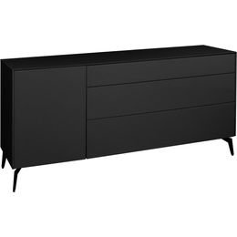 M&auml;usbacher Lowboard M&Auml;USBACHER, schwarz, Wohnzimmer, Sideboards, "Imola", M&auml;usbacher Lowboard mit Glasfront und Glasoberplatte