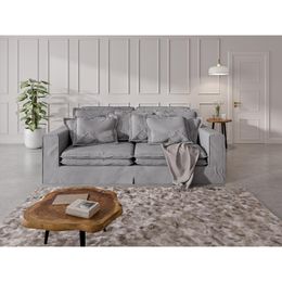 Home Affaire 4-Sitzer &raquo;ALISSAS mit vielen Kissen, Biesen an den Kissen&laquo; Hussenoptik, mit kleinen Taschen an der Seite zum Verstauen grau 92% Polyester