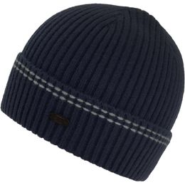 Chillouts Unisex Chillouts Beanie &raquo;Kiran Hat&laquo; mit Umschlag und Rippstrickoptik blau Einheitsgr&ouml;&szlig;e
