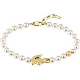 Lacoste Damen Perlenarmband &raquo;MATCHPOINT&laquo; mit Perle (imitiert) gold 16cm, Edelstahl Perlen
