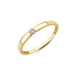 DIAMANT LETERNEL Ring 'Ring aus 333 Gelbgold mit 0.05 Karat Diamant' female size 56 Silver