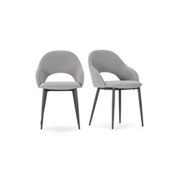 CALICOSY 2er-Set Stoelen LILA in Hellgrau - (W)54 x (H)84 x (L)57 cm | Gr.: onesize