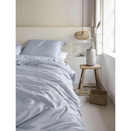 Irisette Bettw&auml;sche &raquo;Lotus 8521&laquo; 2 Stk. blau Linon, Obermaterial: 100% Lyocell B/L: 135cm x 200cm, 1 Stk., 1 Stk., Linon, B/L: 80cm x 80cm, 2 Stk.