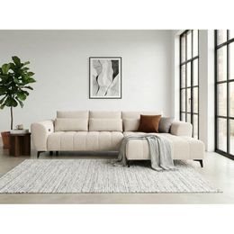 WERK2 Ecksofa &raquo;Garay, XXL-Liegefl&auml;che: elektrisch ausziehbar auf ca. 228&times;126 cm&laquo; Luxus in &Uuml;bergr&ouml;&szlig;e: XXL-Liegefl&auml;che, Komfort-Ottomane & stilvolle 