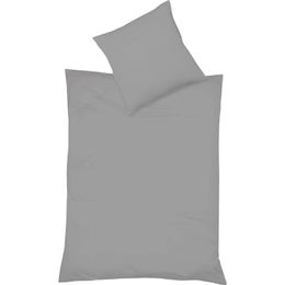 Fleuresse Bettw&auml;sche &raquo;Colours in 135x200, 155x220 oder 200x200 cm&laquo; 2 Stk. Bettw&auml;sche aus 100% Baumwolle, uni, mit Rei&szlig;verschluss grau Mako-Satin, 