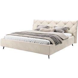 Home Affaire Polsterbett &raquo;Elloree, in 4 Breiten bis 200cm, auch in Leder&laquo; Kopfteilh&ouml;he 105 cm, belastbar bis 280 kg, auch in &Uuml;berl&auml;nge 220cm beige 94%