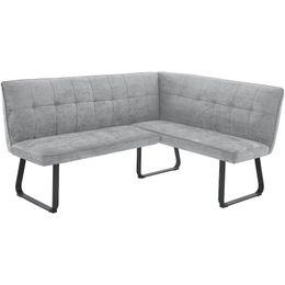ByLiving Eckbank &raquo;Talea K&uuml;chenbank&laquo; 1 Stk. tlg. Komortable Nosaqfederung und gem&uuml;tlicher Stoffbezug mit Farbauswahl grau Metall, Polyester B/H/T: 