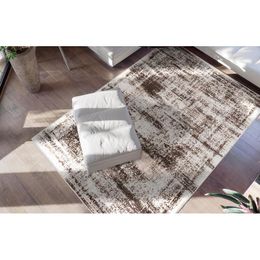 me gusta Teppich &raquo;Ariya 225&laquo; rechteckig 6 mm H&ouml;he Flachflor, gekettelt, Wohnzimmer braun Polypropylen (PP) B : 80cm 1 Stk., 6mm, L: 150cm