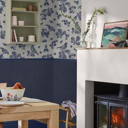 Laura Ashley Vliestapete &raquo;Uni&laquo; neutral glatt 10mx52cm (ca. 5m2) blau Vlies B/L: 0,52m x 10m, Rollen: 1