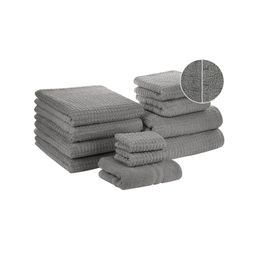 Beliani 11er-Set Handtuch ATAI in Grau | Gr.: onesize