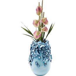 KARE Tischvase &raquo;Vase Butterflies Lightblue 35cm&laquo; blau B/H/T: 23cm x 35,5cm x 23cm