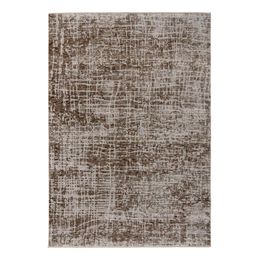 Kayoom Teppich &raquo;Amora 260&laquo; rechteckig 13 mm H&ouml;he Kurzflor, Vintage, Hoch Tief Struktur, Wohnzimmer braun Polyester B : 80cm 1 Stk., 13mm, L: 150cm