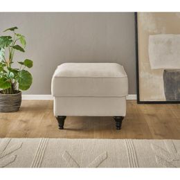 OTTO home Hocker &raquo;Westminster mit hochwertigem Microfaserbezug&laquo; Passend zur Serie WESTMINSTER, Federkern-Polsterung, gedrechselter Fu&szlig; beige 92% 