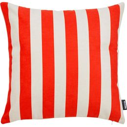 done. Dekokissen &raquo;STRIPES&laquo; Extra weiche Haptik rot Polyester B/L: 45cm x 45cm, 1 Stk.