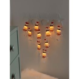 Konstsmide LED-Lichterkette 10 Stk.-flammig LED Dekolichterkette, mit An/Aus-Schalter, 10 warm wei&szlig;e Dioden bunt Dioden 10 Stk. Flammen 10 Stk., 