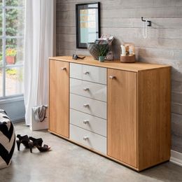 Wiemann Kombikommode &raquo;Kiruna&laquo; vormontiert braun Floatglas, Holz teilmassiv Erstklassige Qualit&auml;t "Made in Germany"