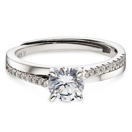 Bruno Banani Damen Solit&auml;rring "Schmuck Geschenk Verlobungsring rhodiniert", 58, Silber 925 (Sterlingsilber), 3,2mmsilberfarben, kristallwei&szlig;, Silber
