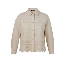 frapp Damen Lederimitatjacke "frapp Jacke", beige, Gr. 44, uni, Obermaterial: 95% Polyester PES. 5% Elasthan EL., Jacken, Gro&szlig;e Gr&ouml;&szlig;en