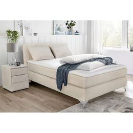 Jockenh&ouml;fer Boxspringbett &raquo;"Elfie" inkl. Topper&laquo; erh&auml;ltlich in den Breiten 90,140 & 180cm und diversen Farbvarianten beige Bezug Bett: Microfaser (100% Polyester)