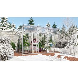 Vitavia Gew&auml;chshaus &raquo;Aura 11500&laquo; Alu-Profile, 3 mm Sicherheitsglas, Dach 10 mm Hohlkammerplatten wei&szlig; B/H/T: 392,8cm x 242,3cm x 295cm