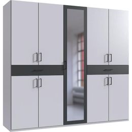wimex Dreht&uuml;renschrank &raquo;Tibet&laquo; mit Schubk&auml;sten auf bequemer Zugriffsh&ouml;he wei&szlig; Holzwerkstoff B/H/T: 225cm x 208cm x 58cm, Schubladen: 2 Stk. T&uuml;ren: 9 Stk.