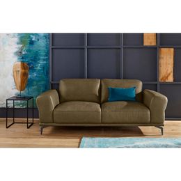 W.Schillig 2-Sitzer &raquo;montanaa elegant & edel, Federkernunterfederung&laquo; mit Metallf&uuml;&szlig;en in Schwarz pulverbeschichtet, Breite 192 cm gr&uuml;n B/H/T: 192cm x 