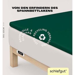 Schlafgut Spannbettlaken &raquo;EASY Jersey Elasthan Topper&laquo; MADE IN GREEN by OEKO-TEX gr&uuml;n Jersey, Obermaterial: 95% Baumwolle, 5% Elasthan 1 Stk., Jersey, 120-