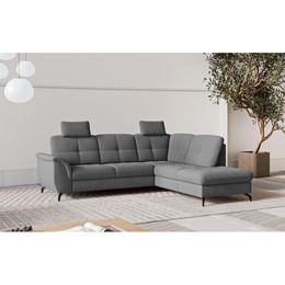 Sit & More sit&more Ecksofa &raquo;Zora&laquo; wahlweise mit Schlaffunktion und Bettkasten grau 90% Polyester 10% Polyamid B/H/T: 244cm x 92cm x 212cm, Struktur weich, 