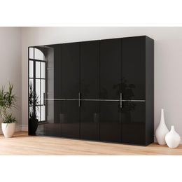 Musterring Kleiderschrank &raquo;Imola W&laquo; Einlegeb&ouml;den und Kleiderstangen,mit Glast&uuml;ren und Aufleistung in Chrom grau Floatglas, Holzwerkstoff B/H/T: 295,2cm x 216cm x
