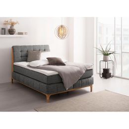 OTTO home Boxspringbett &raquo;Jelle&laquo; 5 Stk. tlg. zertifizierte, recycelte Bezugsstoffe, verschiedene Ausf&uuml;hrungen silber Polyester Struktur (recyceltes 