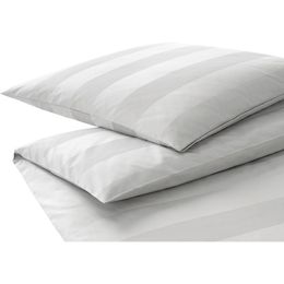Elegante Bettw&auml;sche &raquo;En Bloc&laquo; 2 Stk. angenehmes Hautgef&uuml;hl wei&szlig; Jacquard, Obermaterial: 100% Baumwolle B/L: 155cm x 220cm, 1 Stk., 1 Stk., Jacquard, B/L: 80cm 