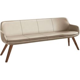 Musterring Essbank &raquo;Tavia&laquo; Stativgestell Wildnussbaum massiv ge&ouml;lt, Breite 180, 200 oder 220 cm beige B/H/T: 200cm x 87cm x 66cm, Echtleder