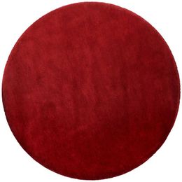 Teppich &raquo;Pisa&laquo; rund 25 mm H&ouml;he Hochflor, Microfaser, uni, weich, Shaggy, Wohnzimmer, Schlafzimmer rot Polyester &Oslash; 200cm 1 Stk., 25mm, &Oslash; 200cm