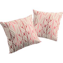 Adam Dekokissen &raquo;Kissenh&uuml;lle Wave&laquo; aus Bio-Baumwolle, Kissenh&uuml;lle ohne F&uuml;llung, 1 St&uuml;ck rosa Baumwolle, Leinen B/L: 40cm x 40cm, 1 Stk.