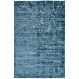 Tom Tailor HOME Teppich &raquo;Shine uni&laquo; rechteckig 8 mm H&ouml;he Handwebteppich, 100% Viskose, handgewebt, mit elegantem Schimmer blau Viskose B : 300cm 1 Stk