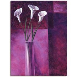 Artland Leinwandbild &raquo;Callas Lila&laquo; Blumen 1 Stk. tlg. auf Holzrahmen gespannt lila B/H/T: 45cm x 60cm, Leinwandbild Blumen, 1 Stk.