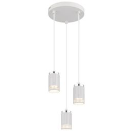 Globo LIGHTING H&auml;ngeleuchte &raquo;KORBEN&laquo; GU10 1 Stk. H&auml;ngeleuchte f&uuml;r K&uuml;che & Esszimmer wei&szlig; modern 3, &Oslash; 21cm H: 115,5cm, 1 Stk.