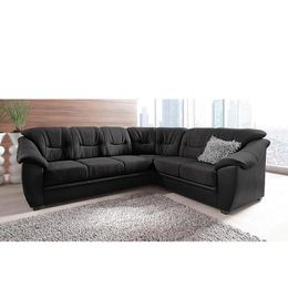 Sit & More sit&more Ecksofa &raquo;Savona&laquo; optional Schlaffunktion, Federkern schwarz PRIMABELLE -Microfaser (100% Polyester);SOFTLUX /Struktur (Korpus in Kunstleder, 