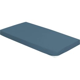 Bierbaum Spannbettlaken &raquo;Jersey&laquo; 95 % Baumwolle und 5 % Elasthan f&uuml;r optimale Weichheit und Dehnbarkeit blau Jersey, Obermaterial: 95% Baumwolle, 5% 