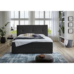 ATLANTIC HOME COLLECTION Boxbett &raquo;Lucy&laquo; mit Bettkasten grau Bezug Bettbox und Obermatratze: Strukturstoff (90% Polyester, 10% Nylon);Topper: Jersey (