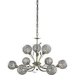 Searchlight H&auml;ngeleuchte &raquo;H&auml;ngeleuchte Bellis II, 9-flammig&laquo; G9 1 Stk. Elegante Optik silber 9, &Oslash; 68cm H: 39cm, 1 Stk.
