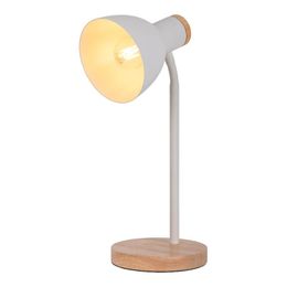 N&auml;ve n&auml;ve Schreibtischlampe &raquo;Marie&laquo; E14 1 Stk. Fu&szlig; und Schirm z.T. aus Holz, Schirm flexibel beweglich, E14 wei&szlig; 1, H: 36,5cm, 1 Stk.