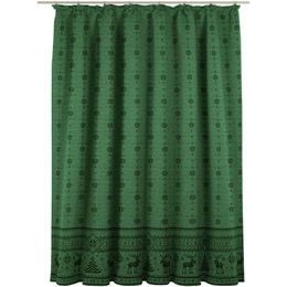 WIRTH Vorhang &raquo;Romo&laquo; Kr&auml;uselband 1 Stk. tlg. gr&uuml;n Jacquard, Baumwolle, Polyester 120cm, Kr&auml;uselband, 65cm