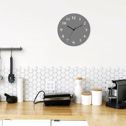Artland Wanduhr &raquo;Trendfarben&laquo; wahlweise mit Quarz- oder Funkuhrwerk, lautlos ohne Tickger&auml;usche grau B/H/T: 30cm x 30cm x 1,8cm, Funkuhr, 12 Ziffern