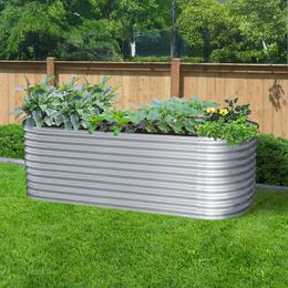 Konifera Hochbeet &raquo;, bodenloses Gartenbeet aus verzinktem Stahl&laquo; witterungsbest&auml;ndig, BxTxH: 240x80x82 cm, in 2 Farben silber Stahl B/H/T: 240cm x 