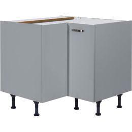 KOCHSTATION Eckunterschrank &raquo;KS-Cara&laquo; grau basaltgrau, B/H/T: 90cm x 87cm x 58,4cm, T&uuml;ren: 2 Stk.